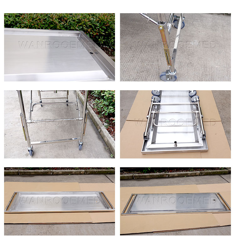 Mortuary Funeral Trolley Autopsy Cart Cadaver Dissection Table from ...