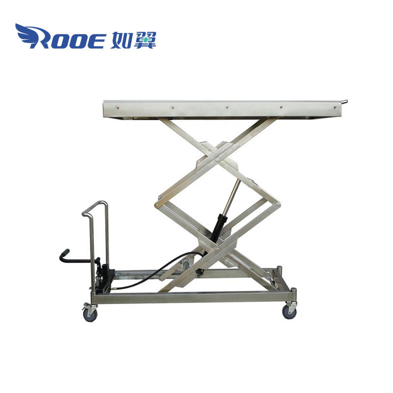 Dead Body Mortuary Scissor lifting Equipment Trolley Coffin Lift ...